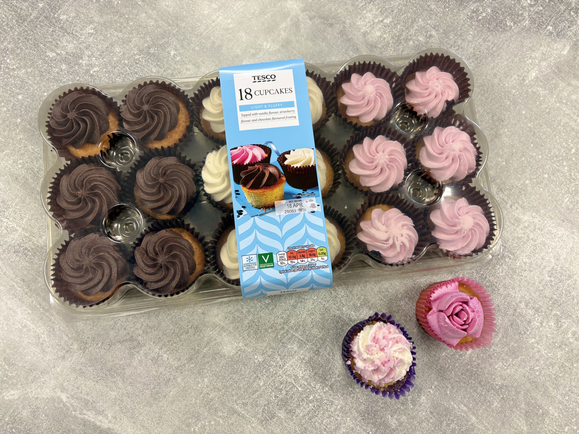 Tesco 18 Pack Linerless Cupcakes - Ravenwood Packaging